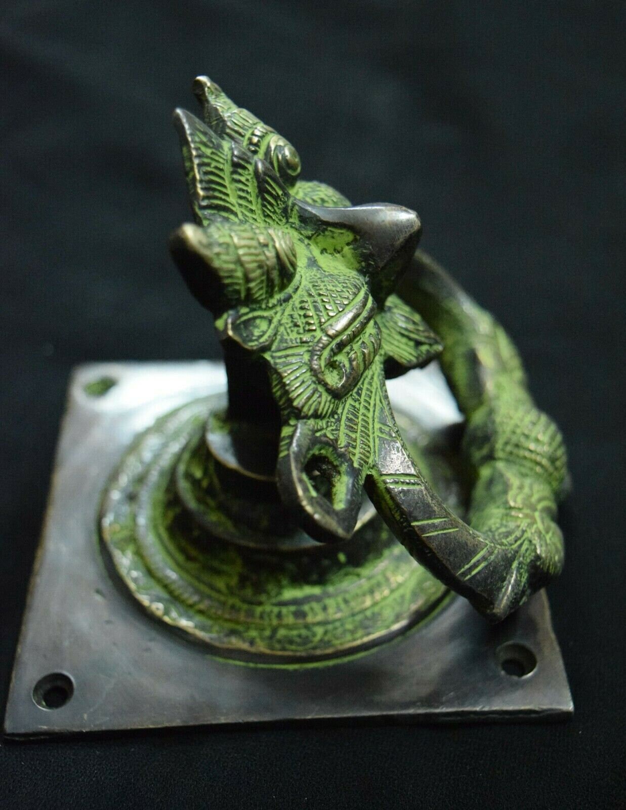 Mythical Creature Lion Face Door Knocker Brass Devil Mouth - Etsy