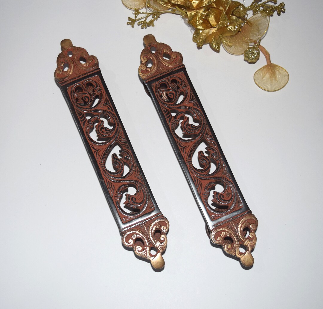 Brass Ornate Design Filigree Door Handles Royal Theme Victorian Style ...