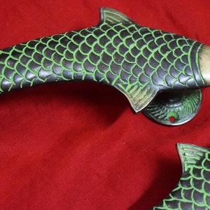 Nautical Brass Fish Door Handle Fish Shape Unique Design | Etsy