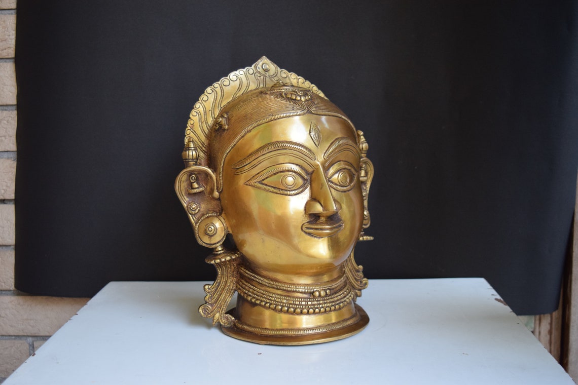 Brass Gauri Head Indian Goddess Gauri Paravati Head - Etsy