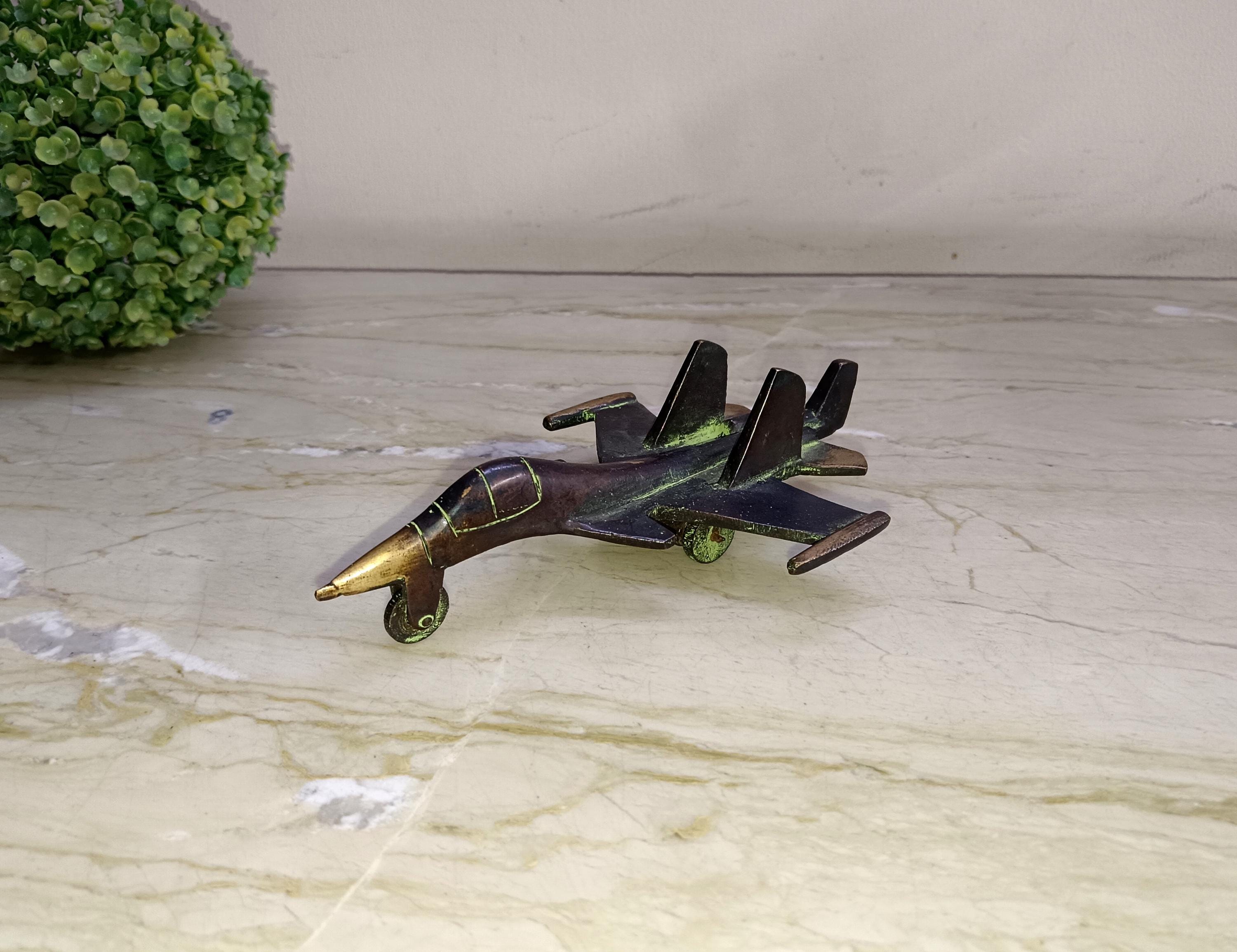 Brass Fighter Jet Statue | Military Plane Shaped Table Showpiece Statue ...
