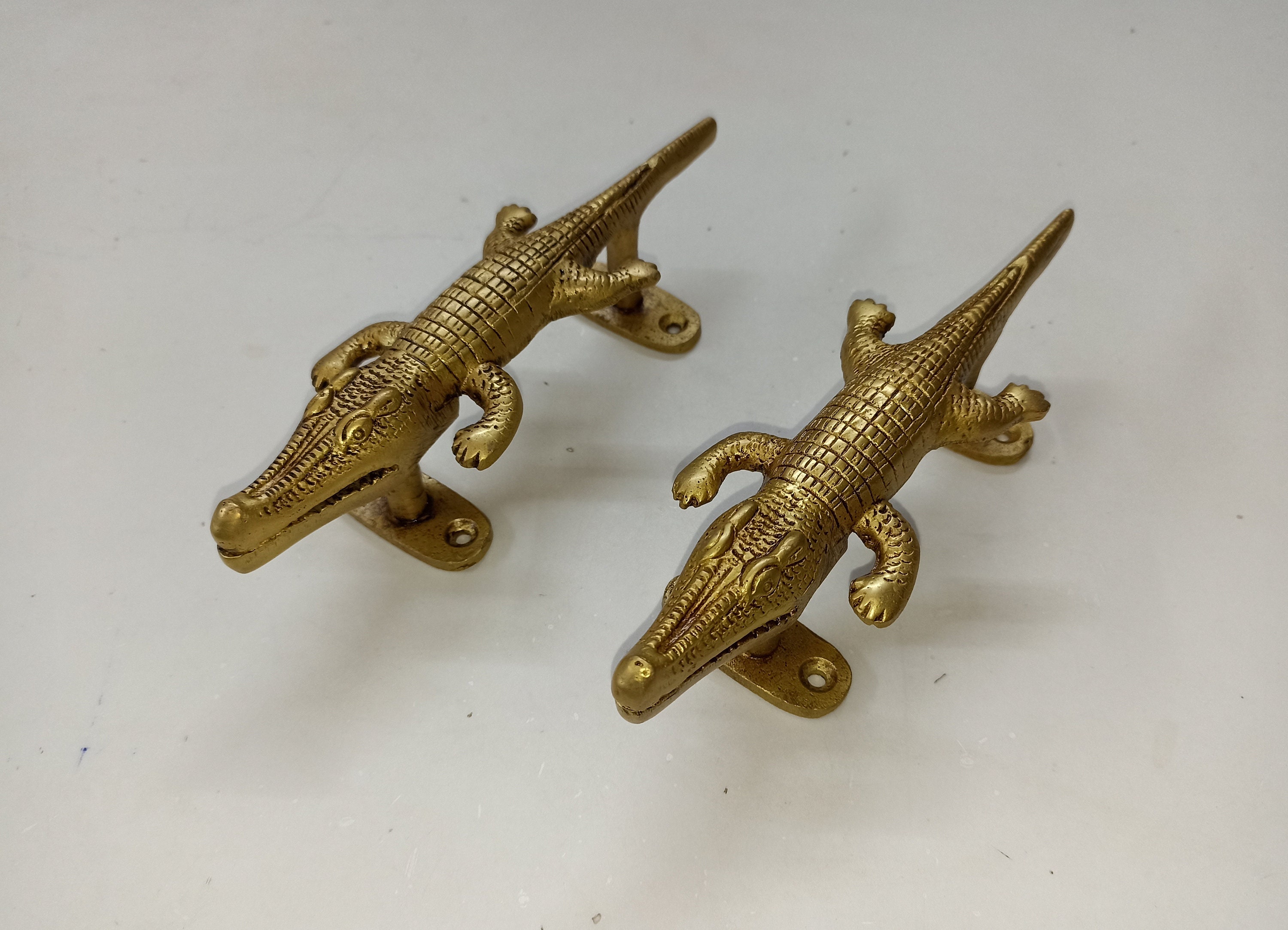 Monster Lizard Door Handle Brass Crocodile Gate Pull - Etsy