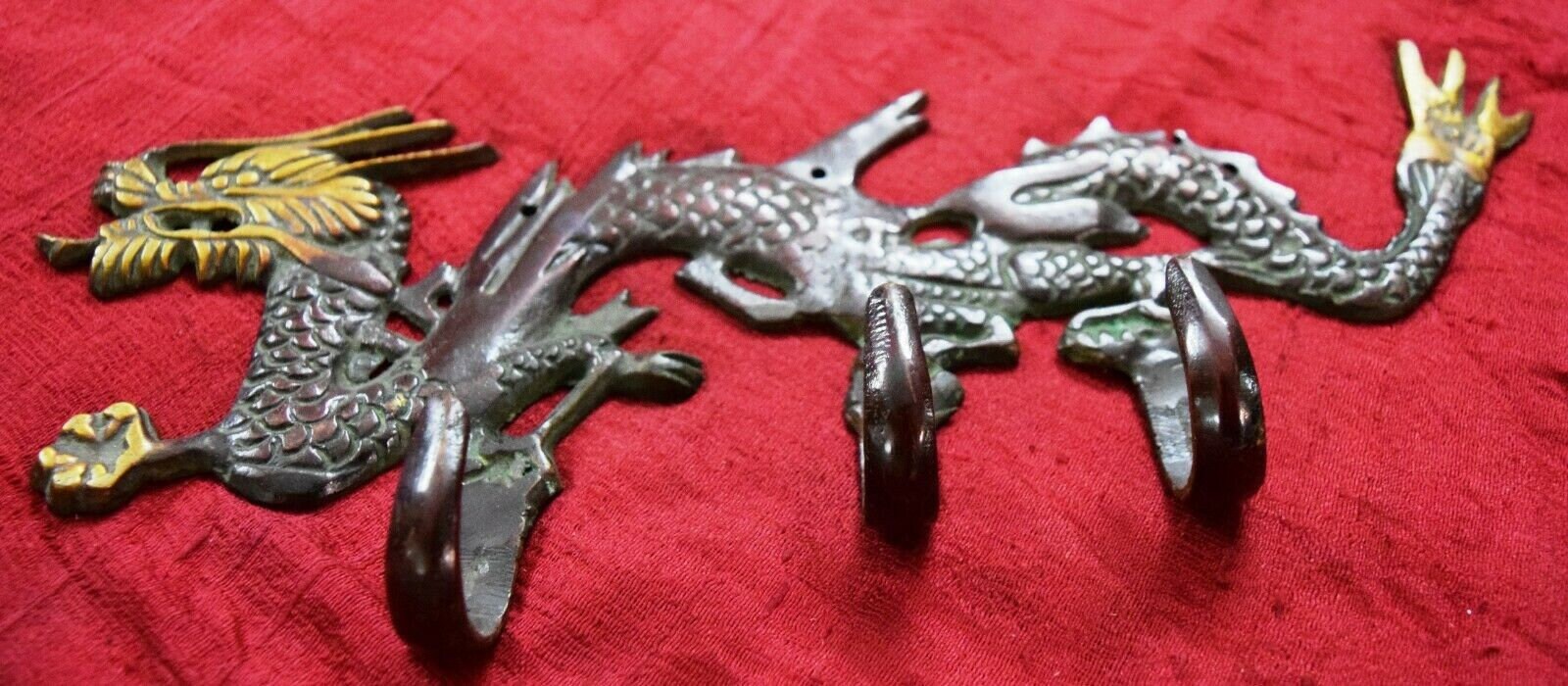 Red Dragon Shape Vintage Style Hanger Brass Fire Monster - Etsy