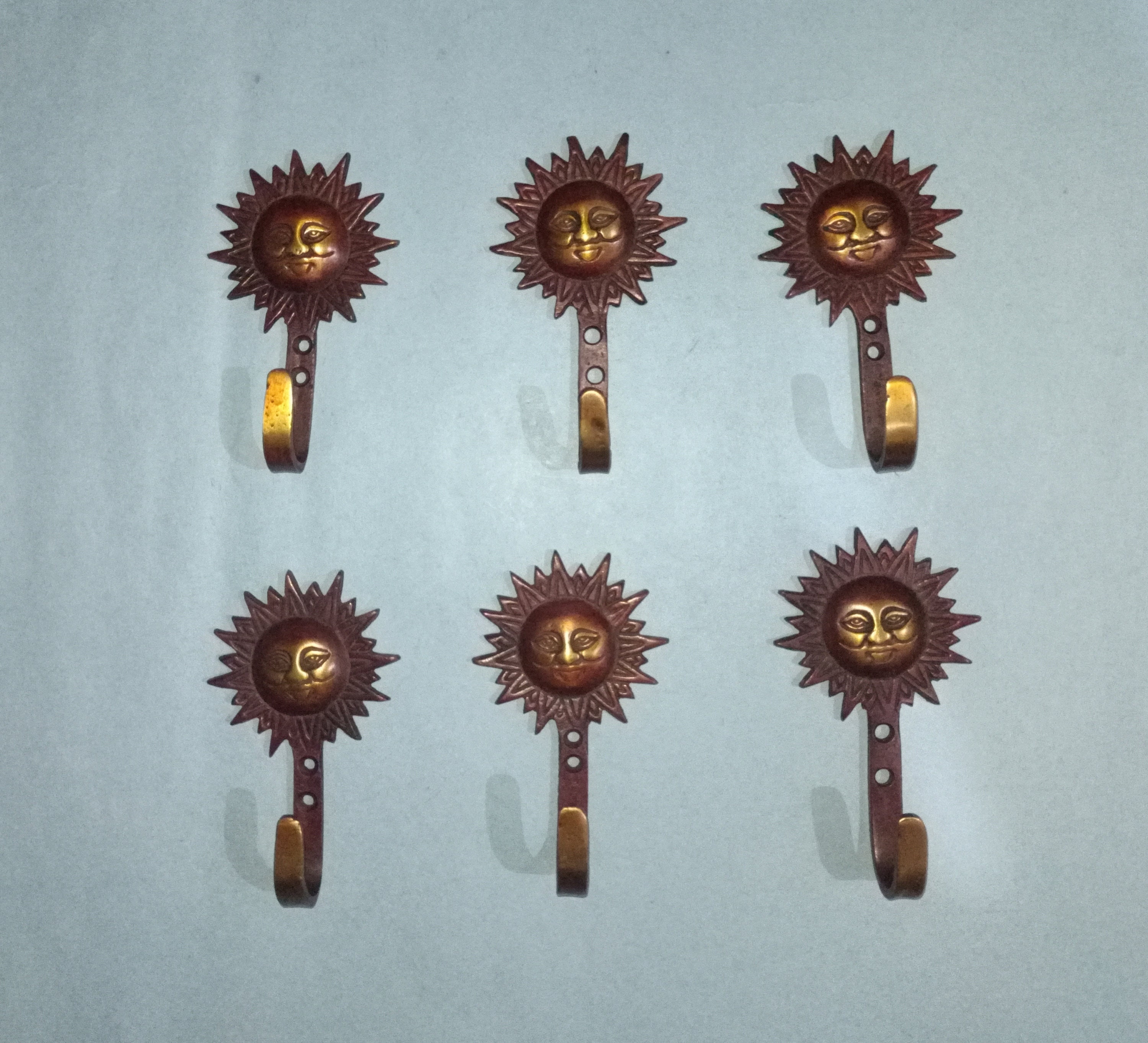 Smiley Face Door Mount Key Holder Brass Sunflower Face Wall - Etsy