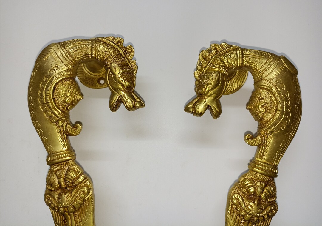 Open Yali Face Design Door Handles Brass Mythical Dragon Inspired ...