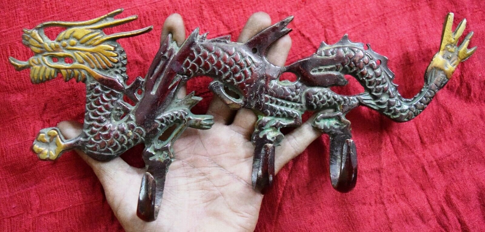 Red Dragon Shape Vintage Style Hanger Brass Fire Monster - Etsy