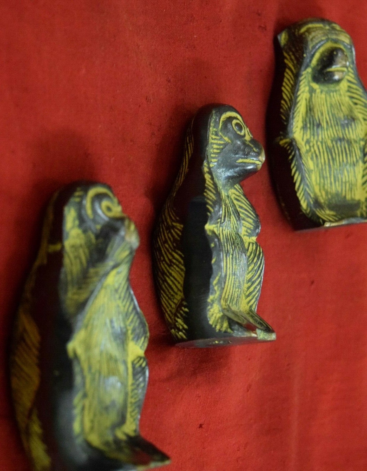 Three Monkeys Sign of Peace Sculpture Brass Mahatma Gandhi Monkeys ...