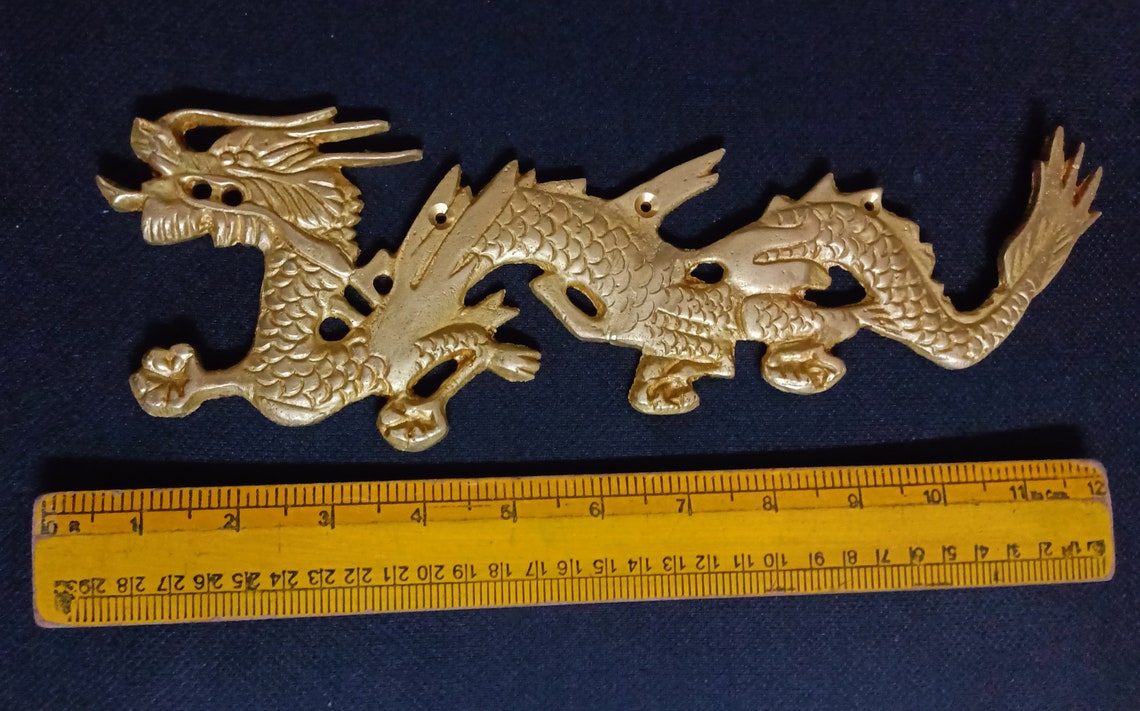 Brass Dragon Shape Wall Hanging Decorative Item Without Hooks - Etsy
