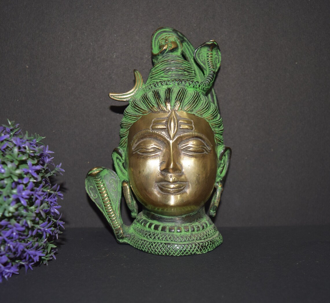 6" Inches Hinduism Shiva Head Statue | Brass Religious Statuary - Etsy
