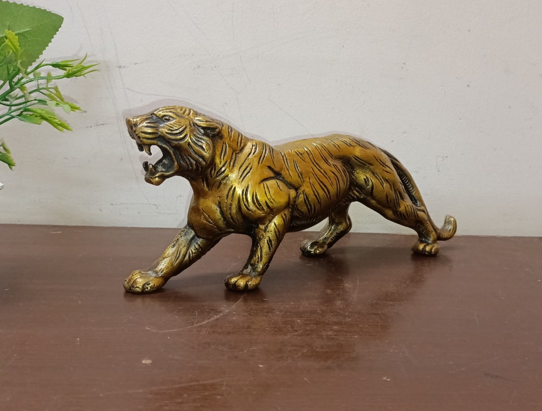 Big Cat Statue | Brass Tiger Statue Table Decor | Jaguar Panther Shape ...