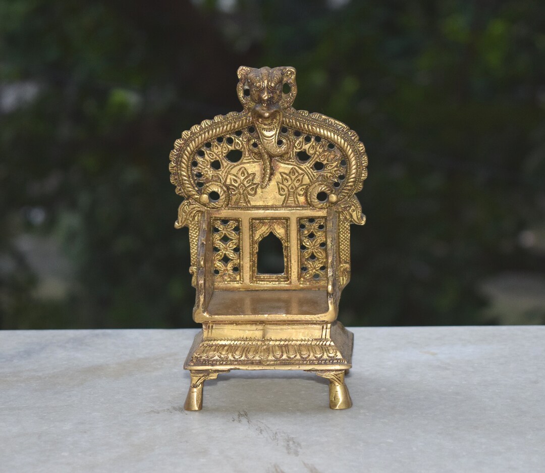Brass Snake Yali Antique Throne Singhasan Royal Seat | 6.5'' Inches ...