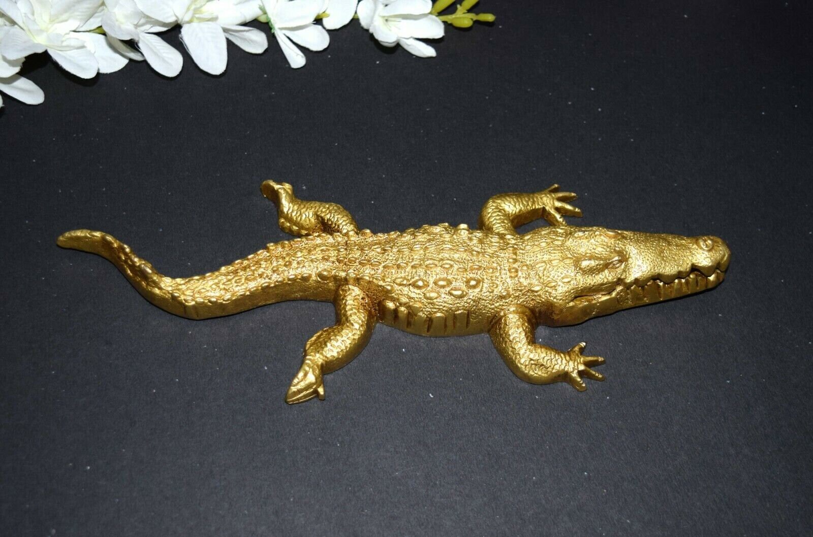 Alligator Statue Table Decor | Brass Crocodile Paperweight | Restaurant ...