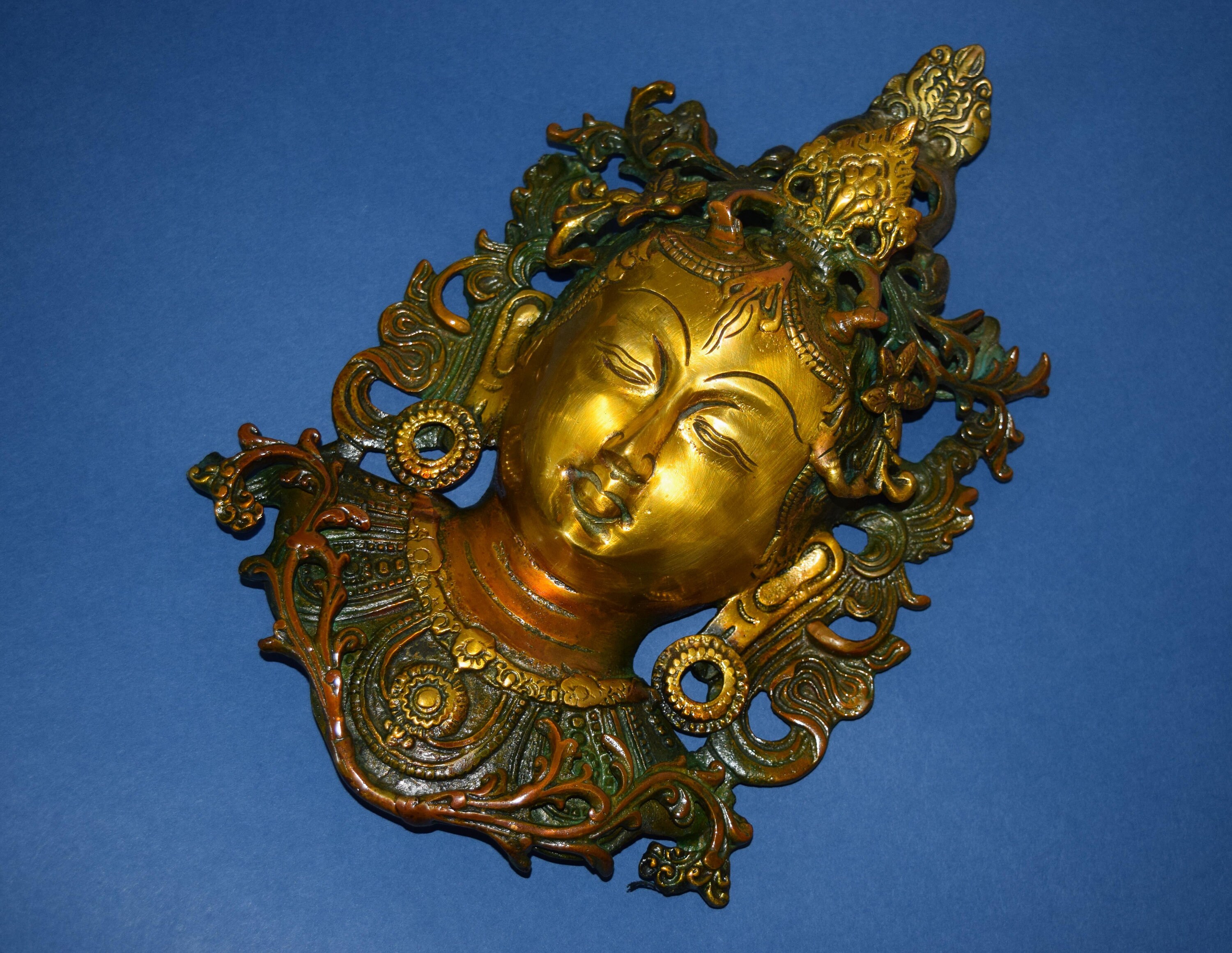 11'' Inches Tara Devi Wall Hanging Buddhist Deity | Brass Gauri Face ...