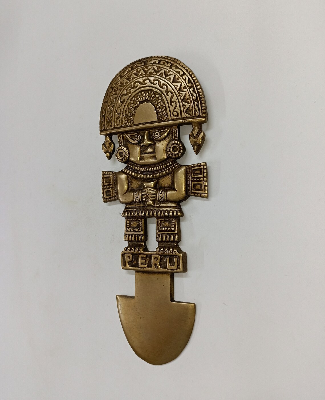 Good Luck Tumi Peru God Wall Mount Decor | Brass Totem Deity Inspired ...