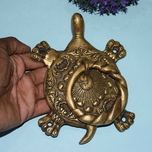 Brass Sea Turtle Door Knocker 6'' Inches Door Hanger Nautical Amphibian ...