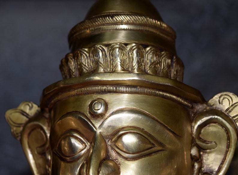 Parvati and Shiva Mask Home Design | Brass Mukhlingam Showpiece Statues ...