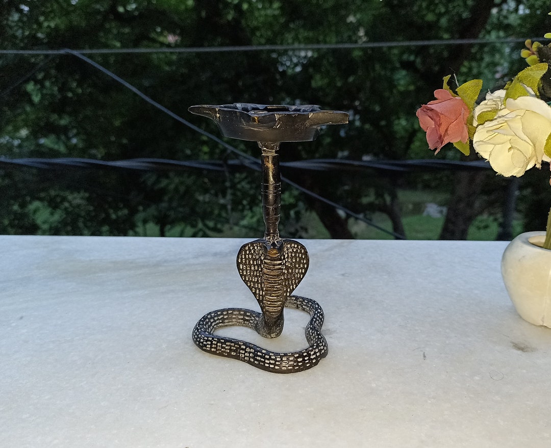 Reptile Snake Oil Wick Diya Idol | Brass Religious Statuary Serpent ...