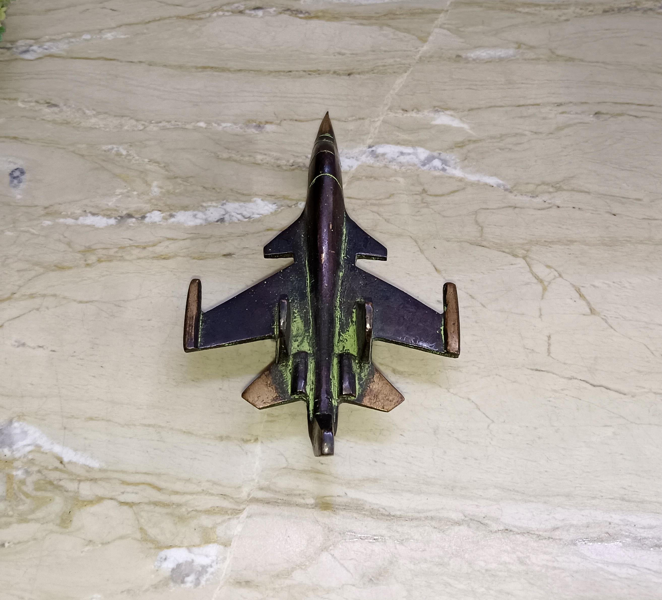 Brass Fighter Jet Statue | Military Plane Shaped Table Showpiece Statue ...