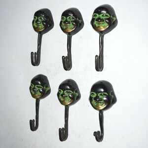 Smiley Face Hook Set of 06 Wall Hooks | Brass Laughing Buddha Face ...
