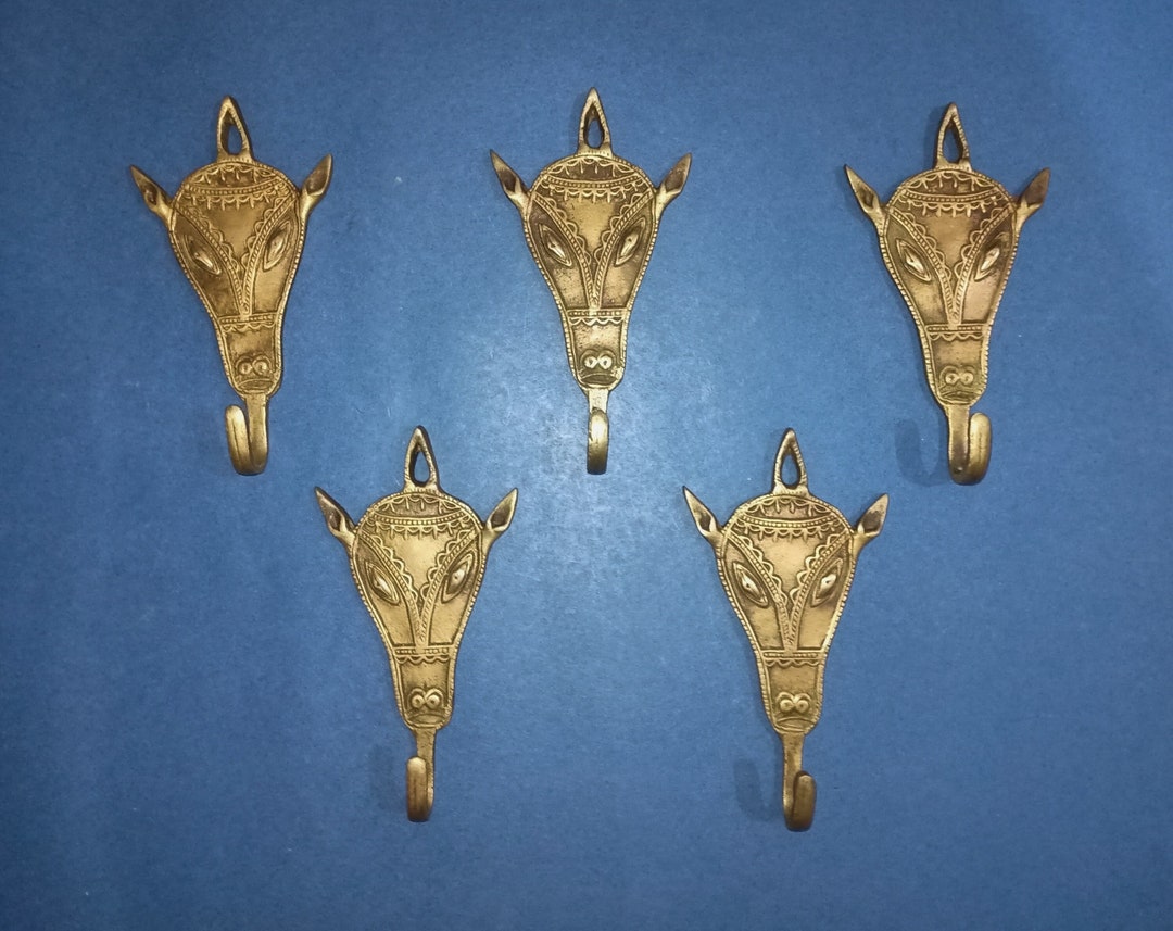 Tribal Buffalo Face Wall Hook | Set of 05 Pieces Cow Face Door Key Tie ...