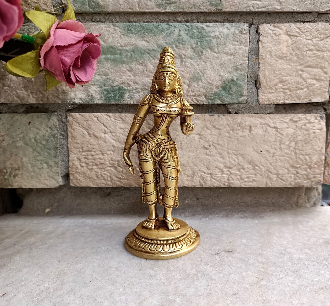 Brass Chitra Goddess Idol | Subhadra Devi Sculpture | Weight: 300 Grams ...