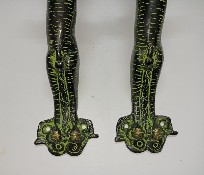 Roaring Leopard Design Handles Door Hardware | Brass Leaping Tiger ...