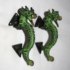Black Dragon Door Handle | Brass Chinese Dragon Pull | Brass ...