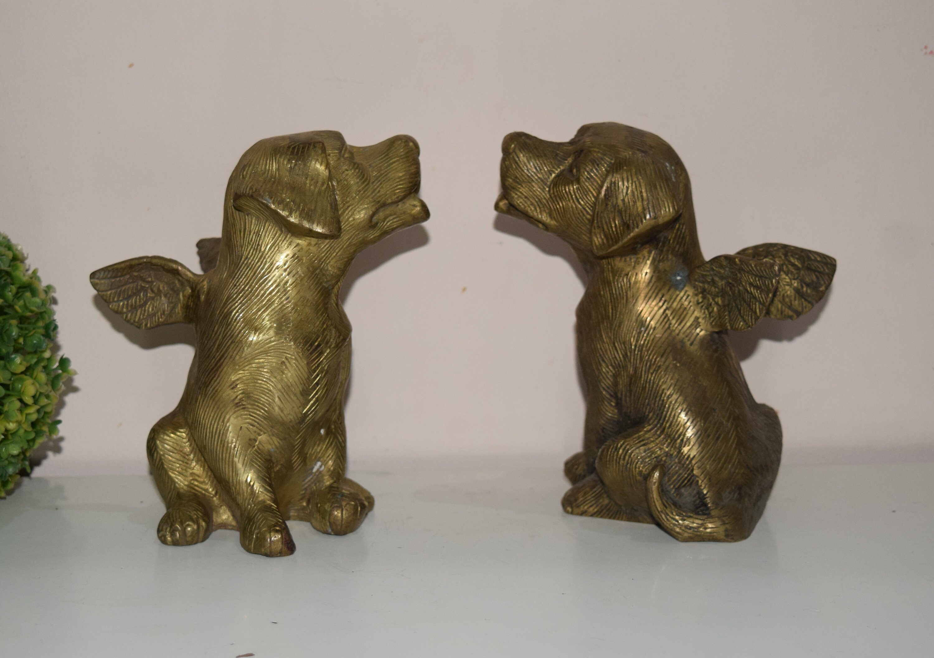 Poppet Angel Dog Statue Loving Buddies Dog Set Flying - Etsy