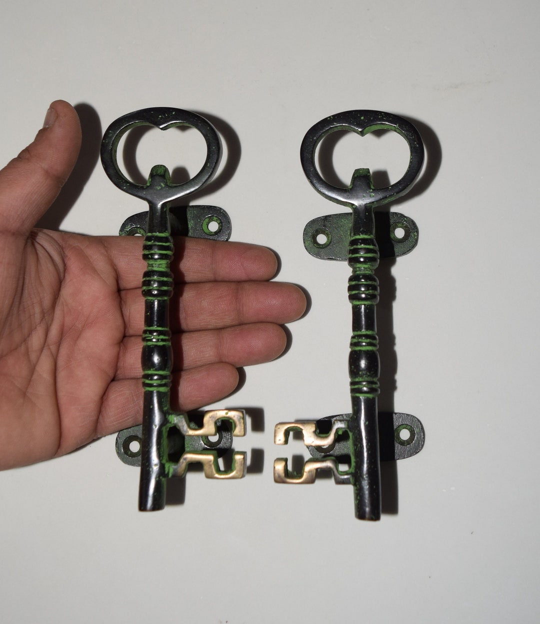 Brass Majestic Key Shape Door Handle | Padlock Hardware Solution Door ...