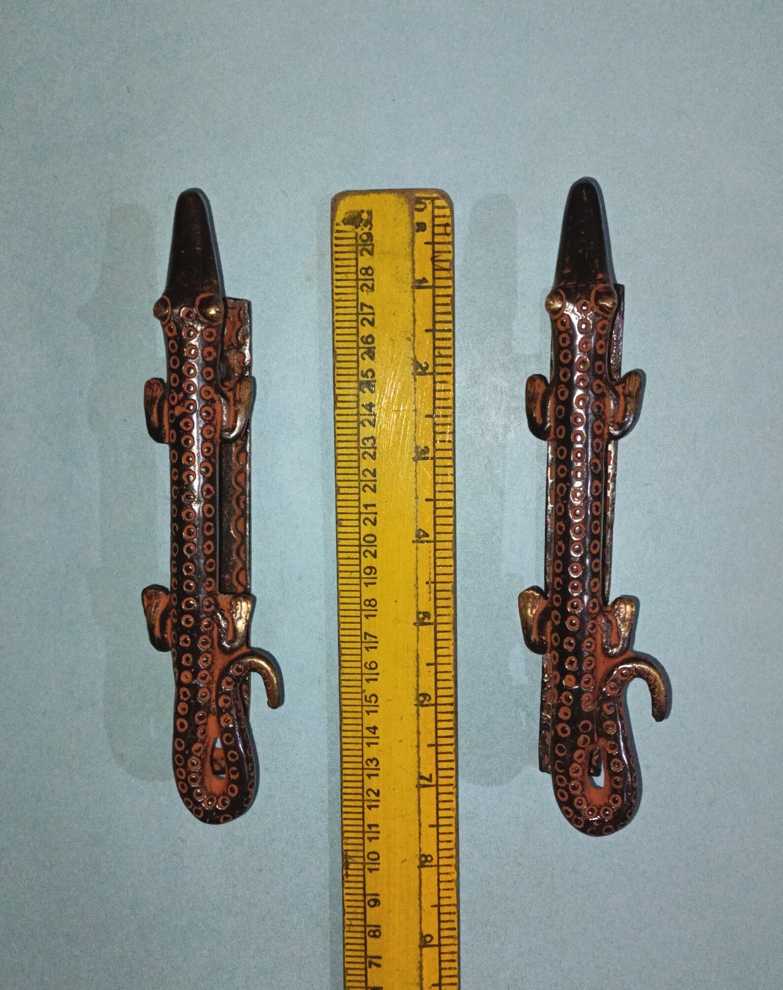 Aggressive Alligator Design Gate Pull Set Brass Crocodile - Etsy