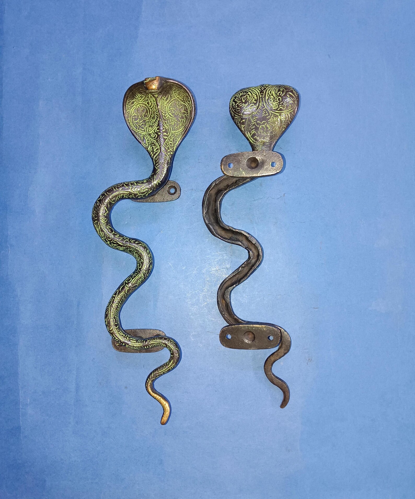 11" Inches Snake Door Pull | Brass Venomous Snake Maindoor Handle - Etsy