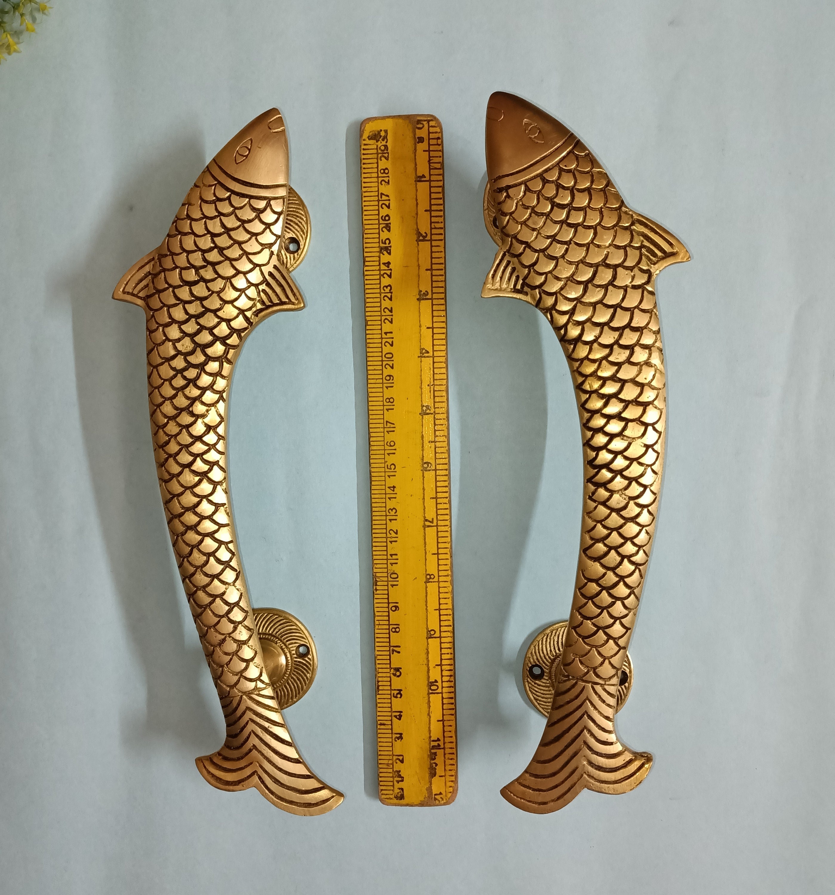 Marine Fish Theme Door Pull Set | Brass Tuna Fish Door Handle for ...
