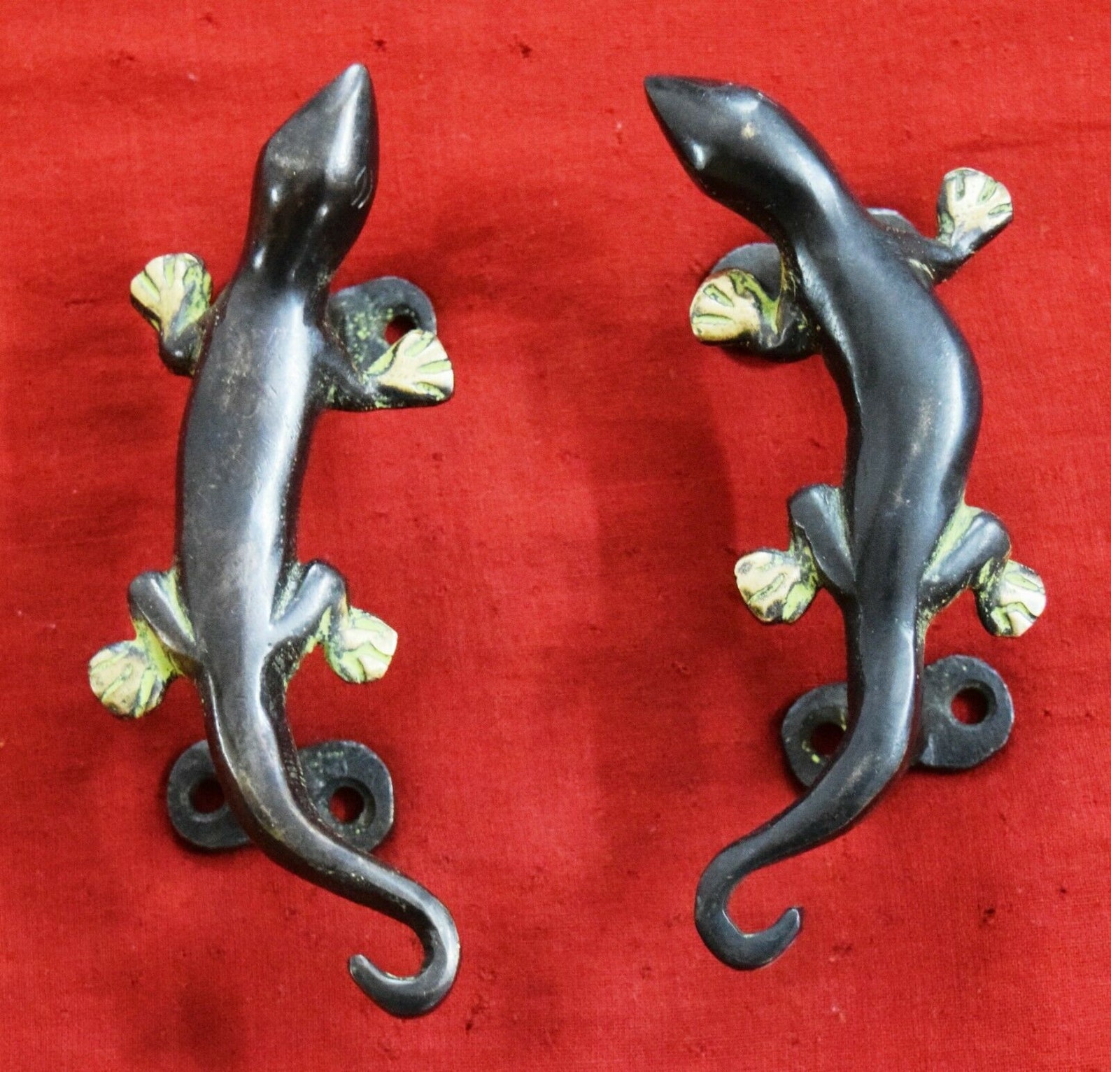 Lizard Shape Brass Handle Monitor Alligator Door Handle - Etsy