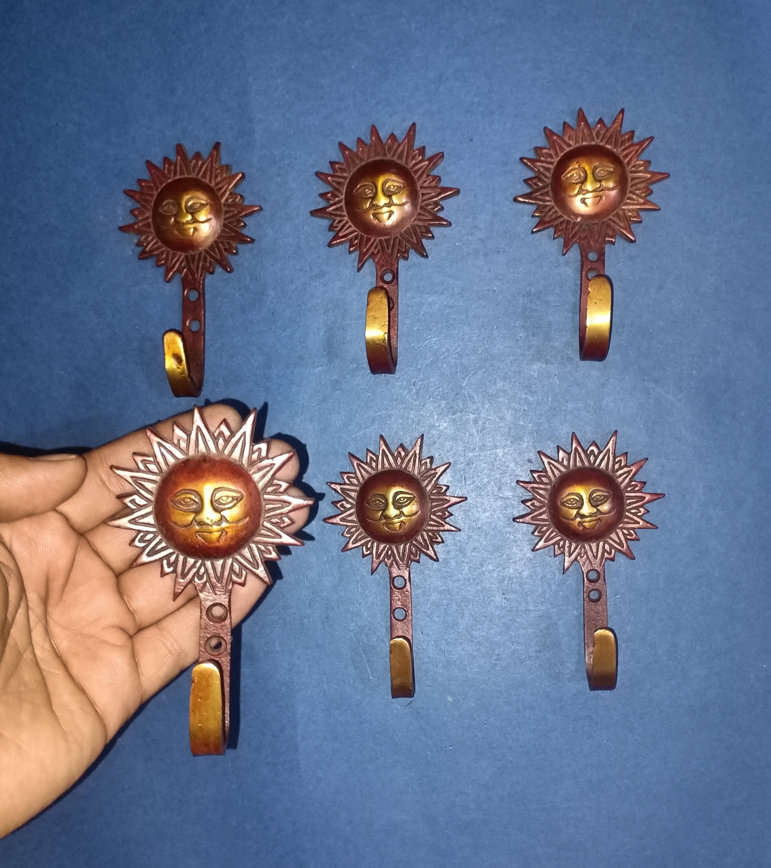 Smiley Face Door Mount Key Holder Brass Sunflower Face Wall - Etsy