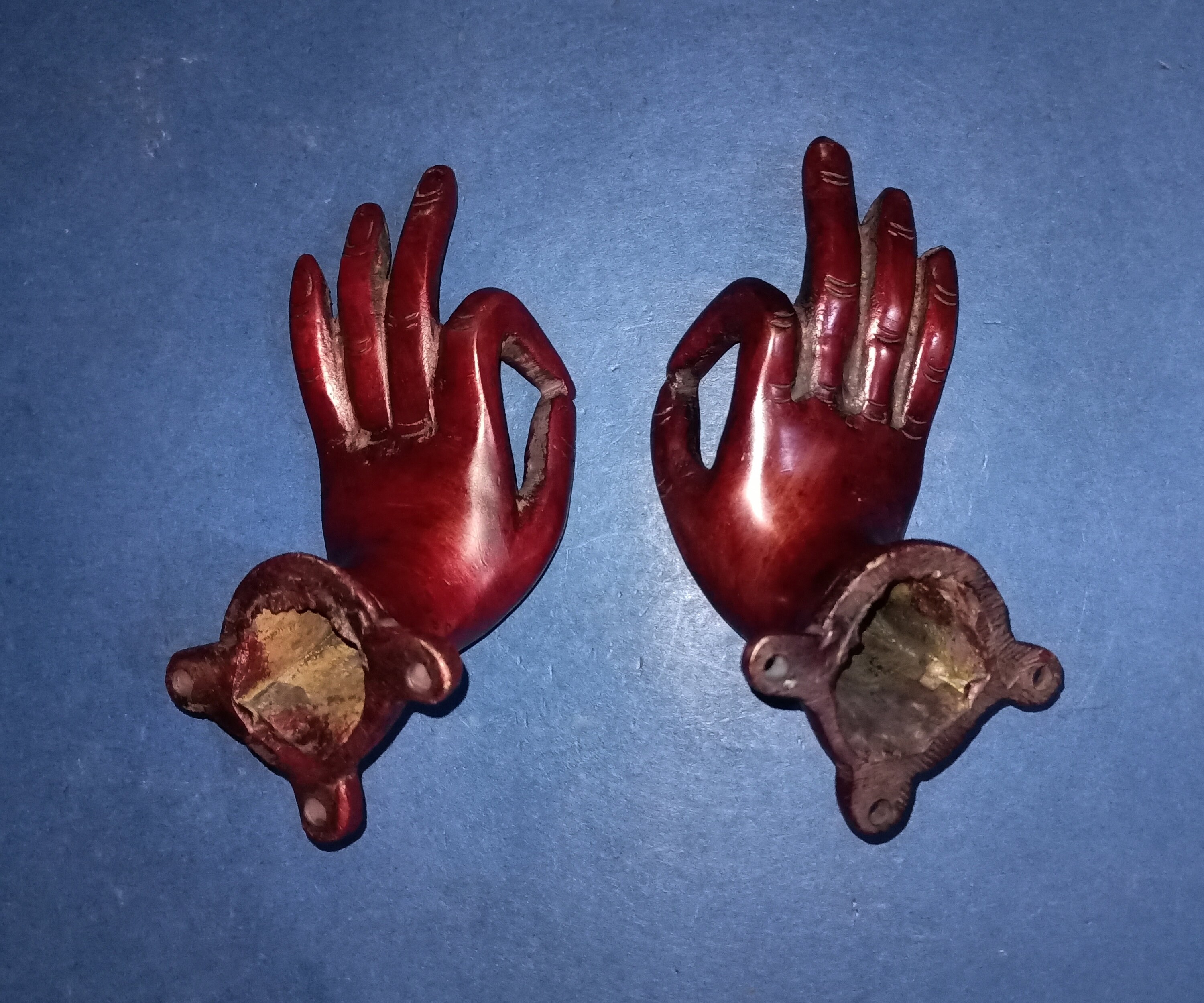 Mudra Pose Hand Shape Door Knobs Pair | Brass Buddha Meditation Hand ...