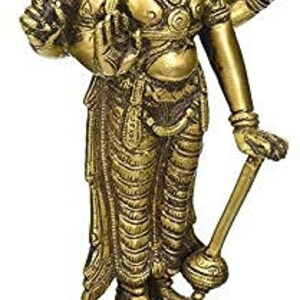 Satyanarayan Swamy Idol Brass Finish Goddess Murti Four Armed Vishnu ...