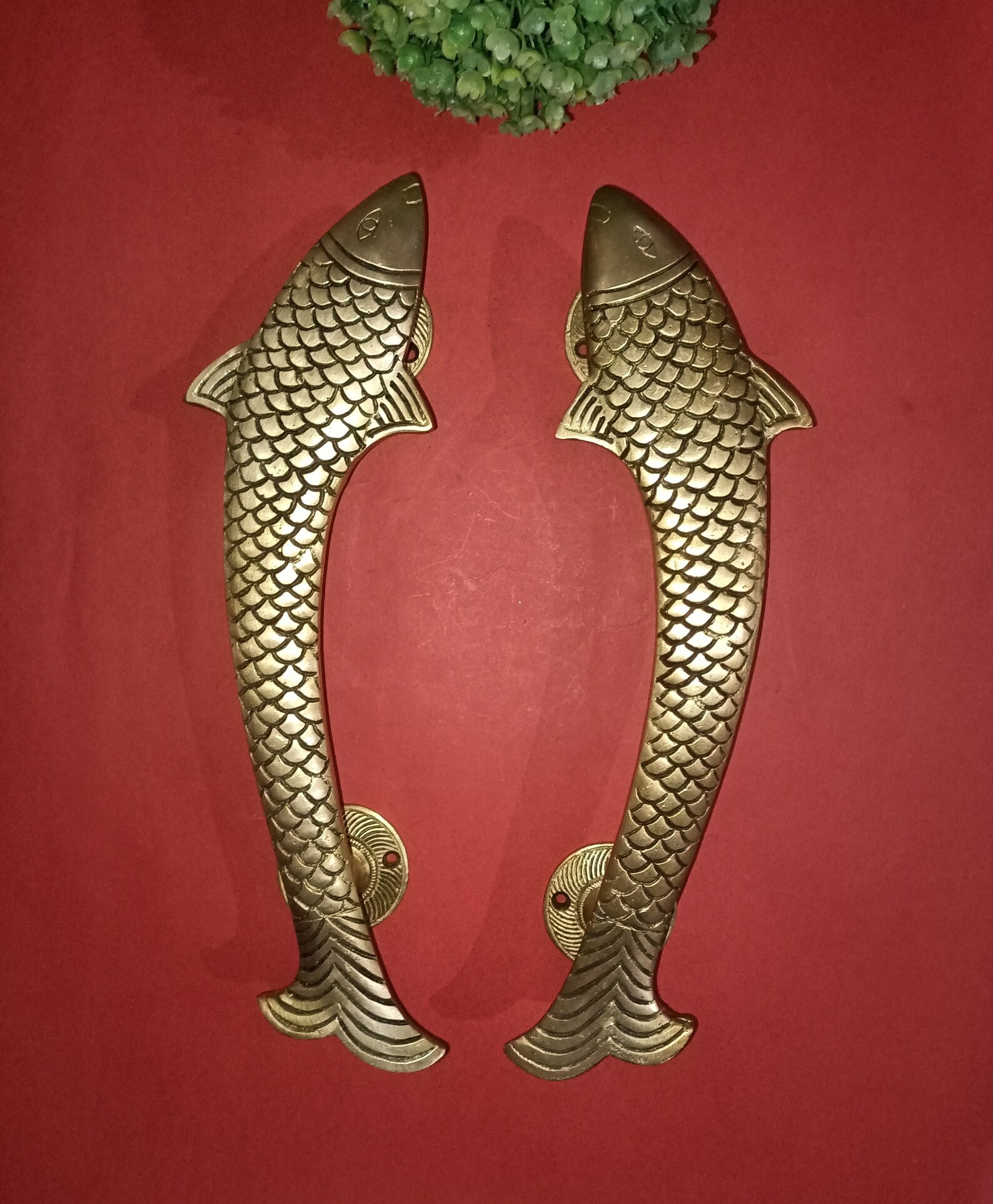 Marine Fish Theme Door Pull Set | Brass Tuna Fish Door Handle for ...