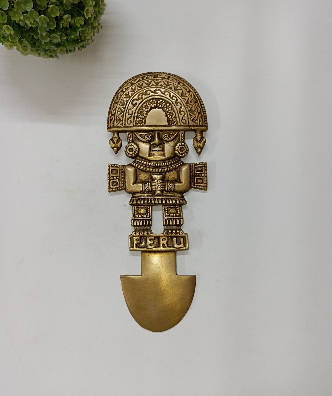 Good Luck Tumi Peru God Wall Mount Decor | Brass Totem Deity Inspired ...