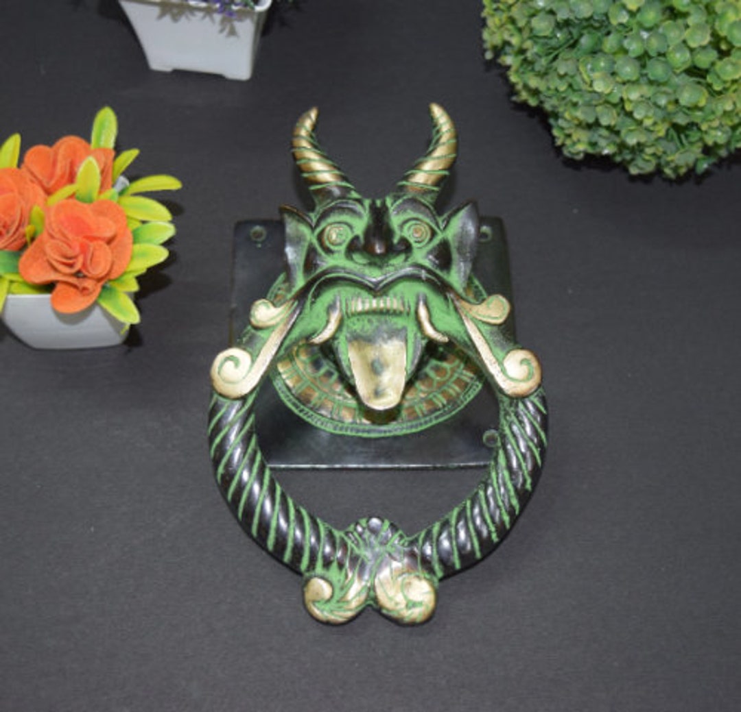 Brass Scary Ghost Door Bell Holy Terror Devil Face Knocker Outdoor ...