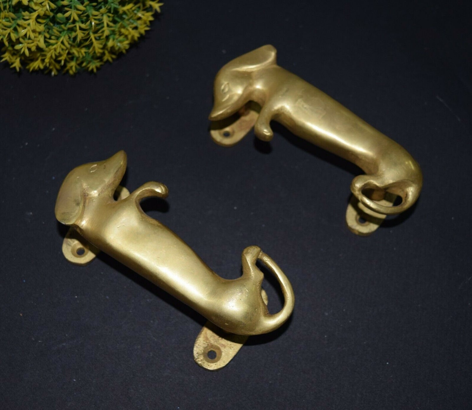Pet Dog Door Pull Set | Brass Dachshund Door Handle | Cute Dog Room ...