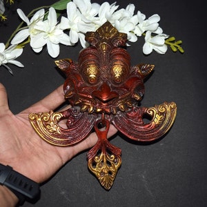 Brass Yali Face Wall Hanging | Handicrafts Mythical Yali Wall Decor ...