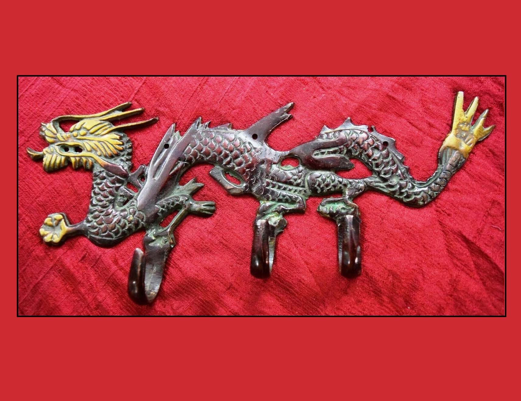 Red Dragon Shape Vintage Style Hanger Brass Fire Monster - Etsy