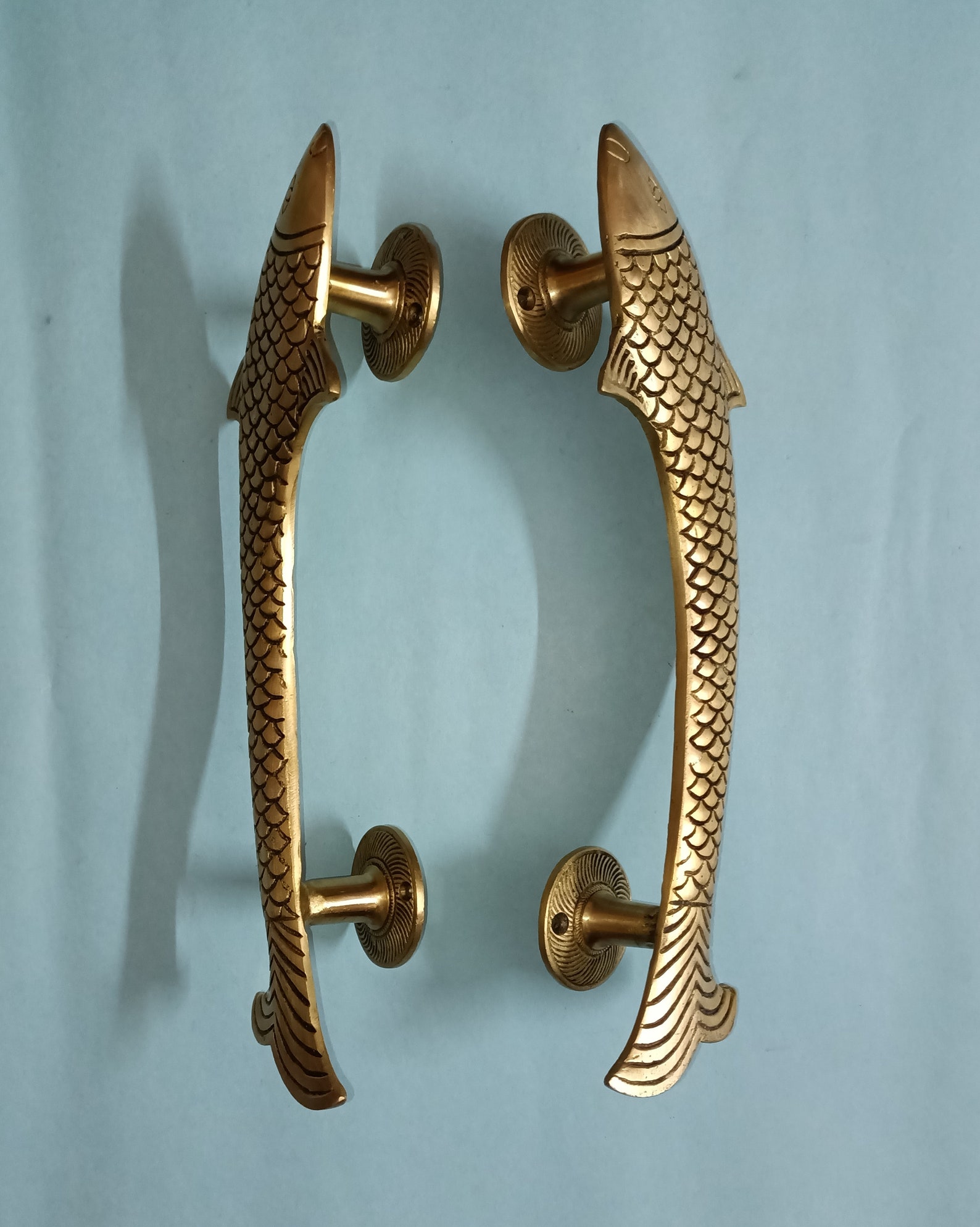 Marine Fish Theme Door Pull Set | Brass Tuna Fish Door Handle for ...