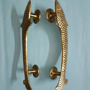 Marine Fish Theme Door Pull Set | Brass Tuna Fish Door Handle for ...