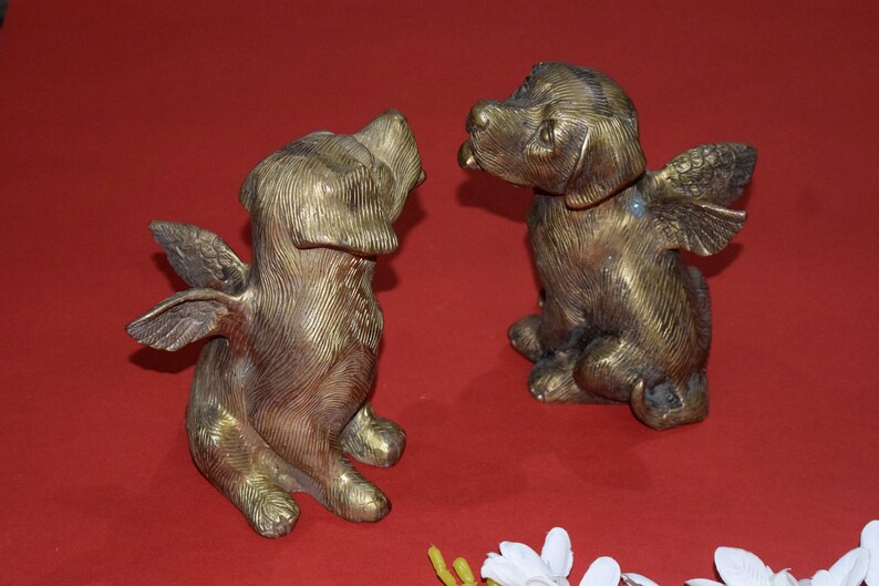 Poppet Angel Dog Statue | Loving Buddies Dog Set | Flying Puppy Pair - Etsy