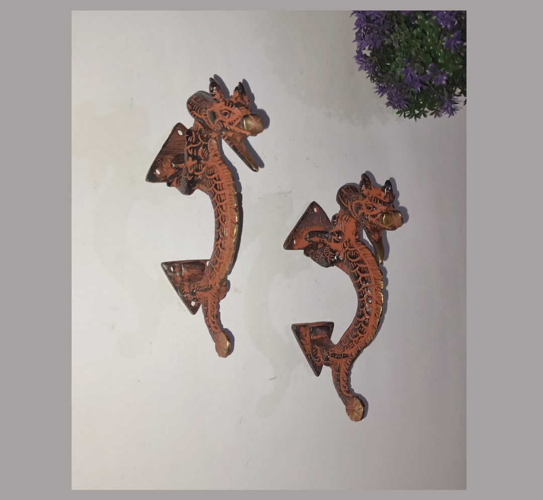 Brass Fire Dragon Cabinet Drawer Knobs | Brass Feng Shui Dragon Shape ...