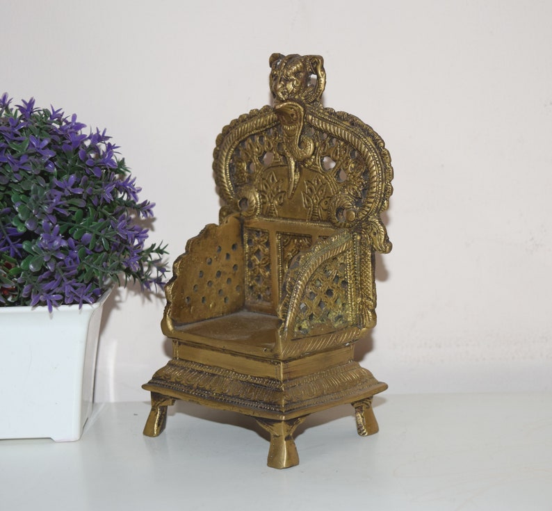 Brass Snake Yali Antique Throne Singhasan Royal Seat | 6.5'' Inches ...