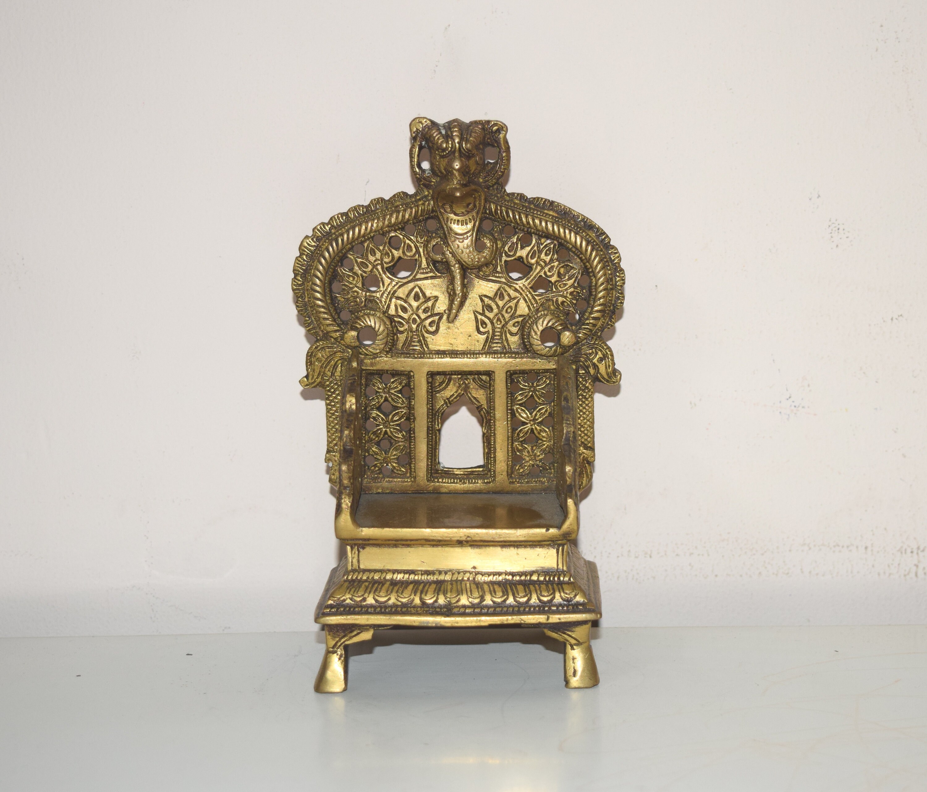 Brass Snake Yali Antique Throne Singhasan Royal Seat | 6.5'' Inches ...