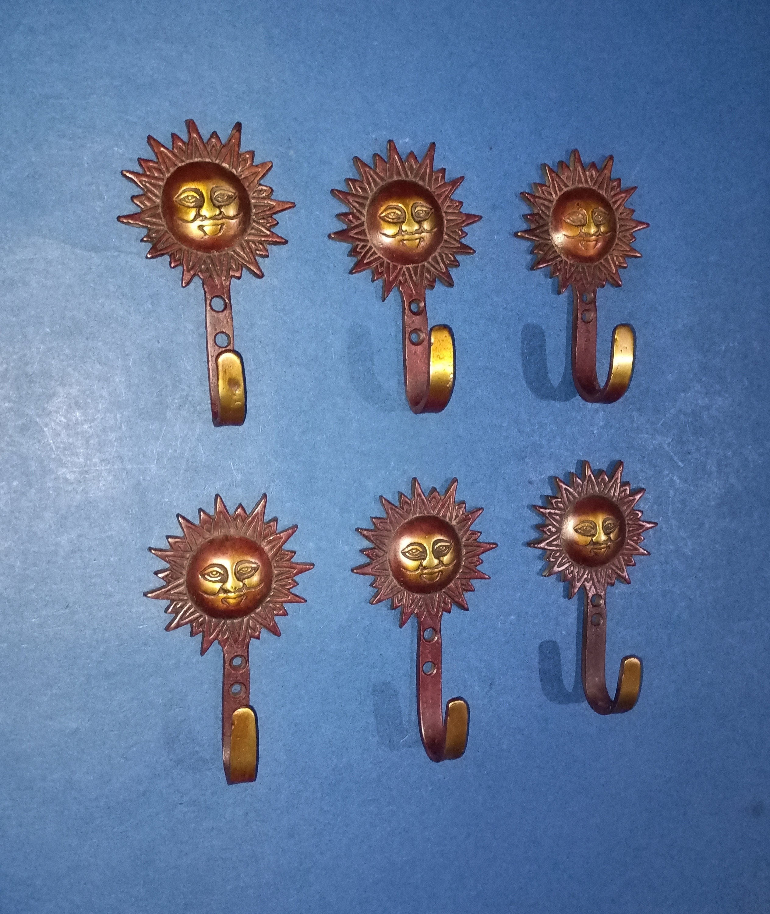 Smiley Face Door Mount Key Holder Brass Sunflower Face Wall - Etsy