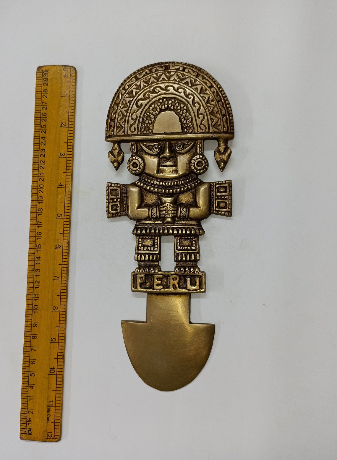 Good Luck Tumi Peru God Wall Mount Decor | Brass Totem Deity Inspired ...